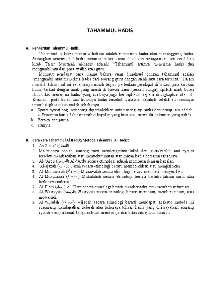 Panduan Tahammul dan Ada' Hadis | PDF | Religion & Spirituality