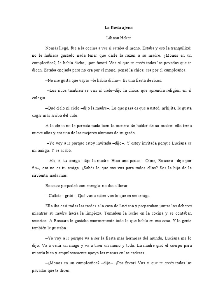 LIBRO La Fiesta Ajena de Heker | PDF