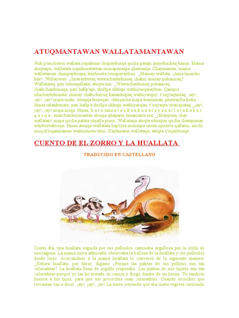 Cuentos en Quechua | PDF Cuentos en Quechua | PDF