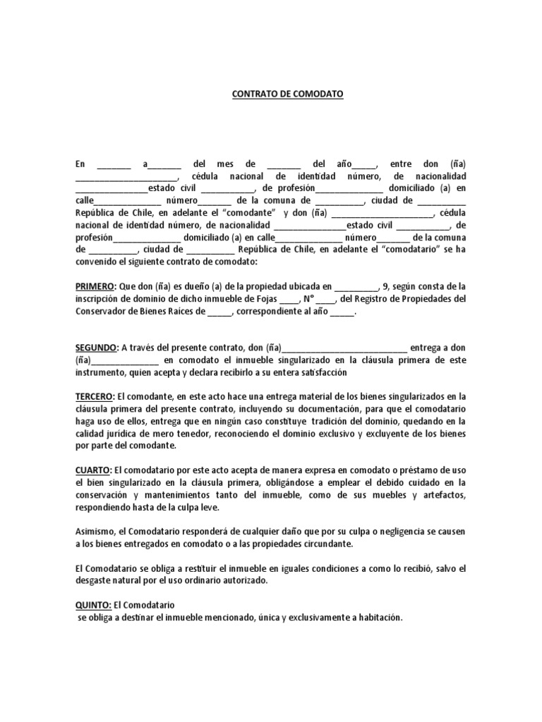 Contrato Comodato | PDF