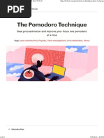 Pomodoro Technique Cheat Sheet by Nate | PDF | Career & Growth | Business
