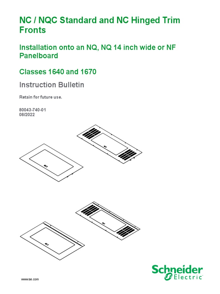 NC / NQC Standard and NC Hinged Trim Fronts | PDF