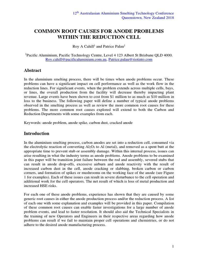 1b2_Cahill et al_Common Root Causes for Anode Problems | PDF | Chemical ...