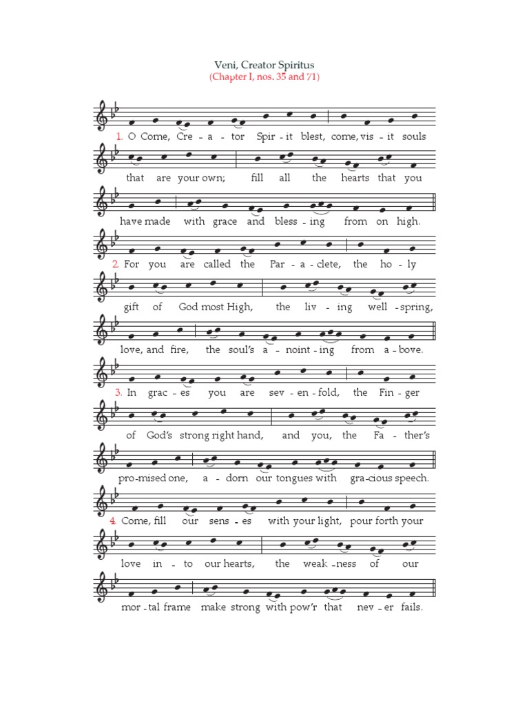 English Translation of Veni-Creator-Spiritus | PDF | Christian Prayer ...