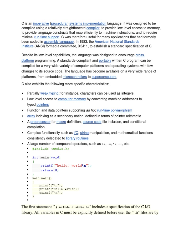 C Lang | PDF | C (Programming Language) | Pointer (Computer Programming)