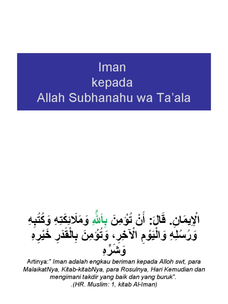 Iman Pada Allah | PDF