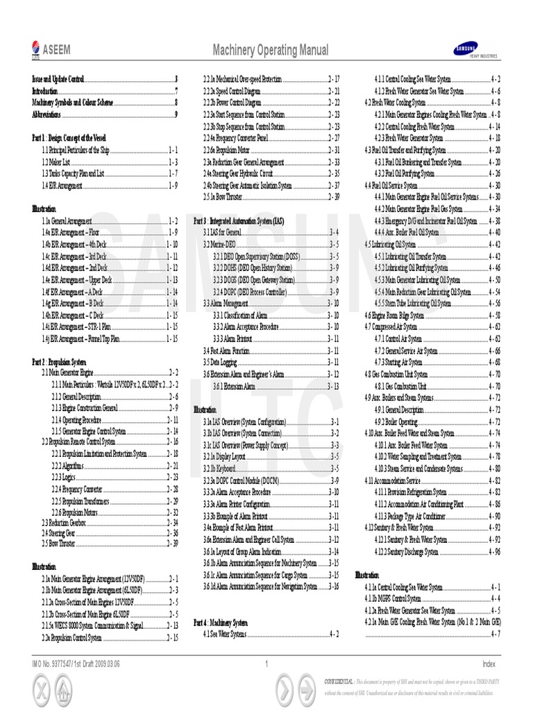 Machinery Operating Manual | PDF