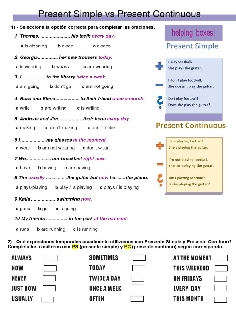 P. Simple VS Continuous | PDF