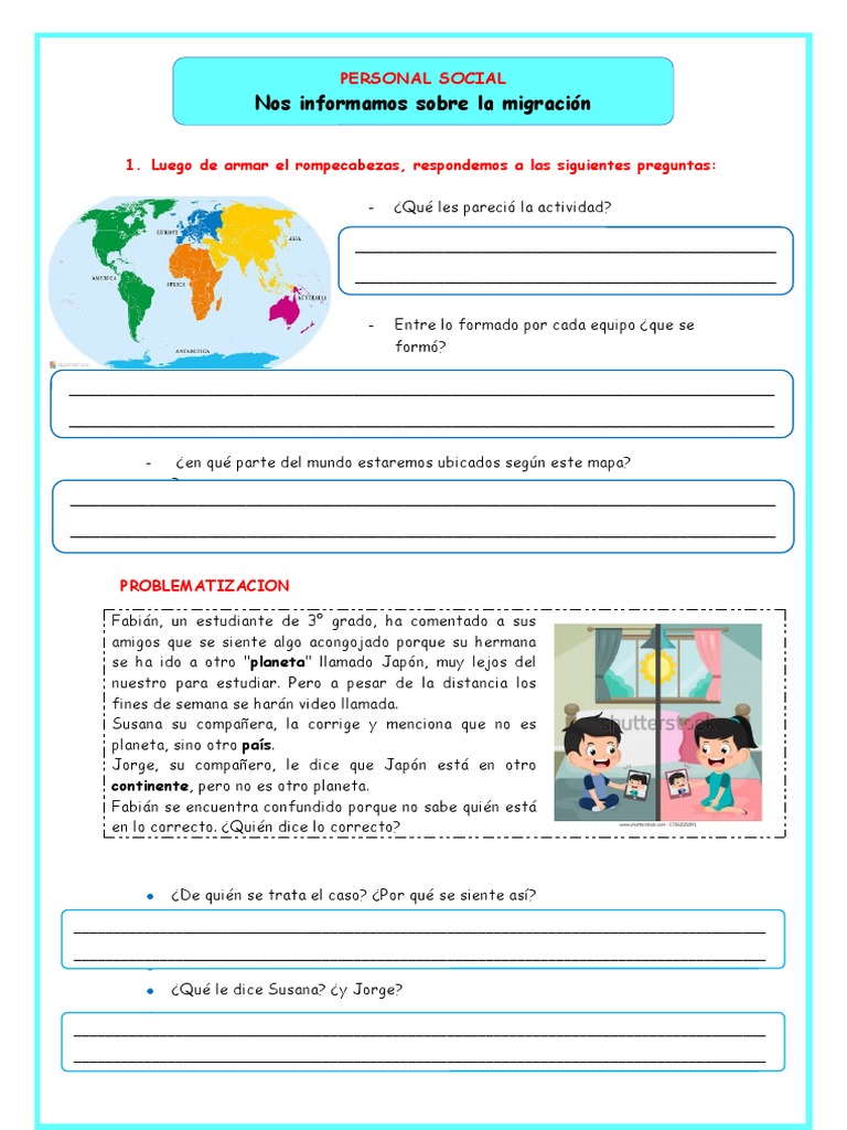 Ficha Ps Lun 7 Continentes y Oceanos 965727764 Prof Yessenia | PDF