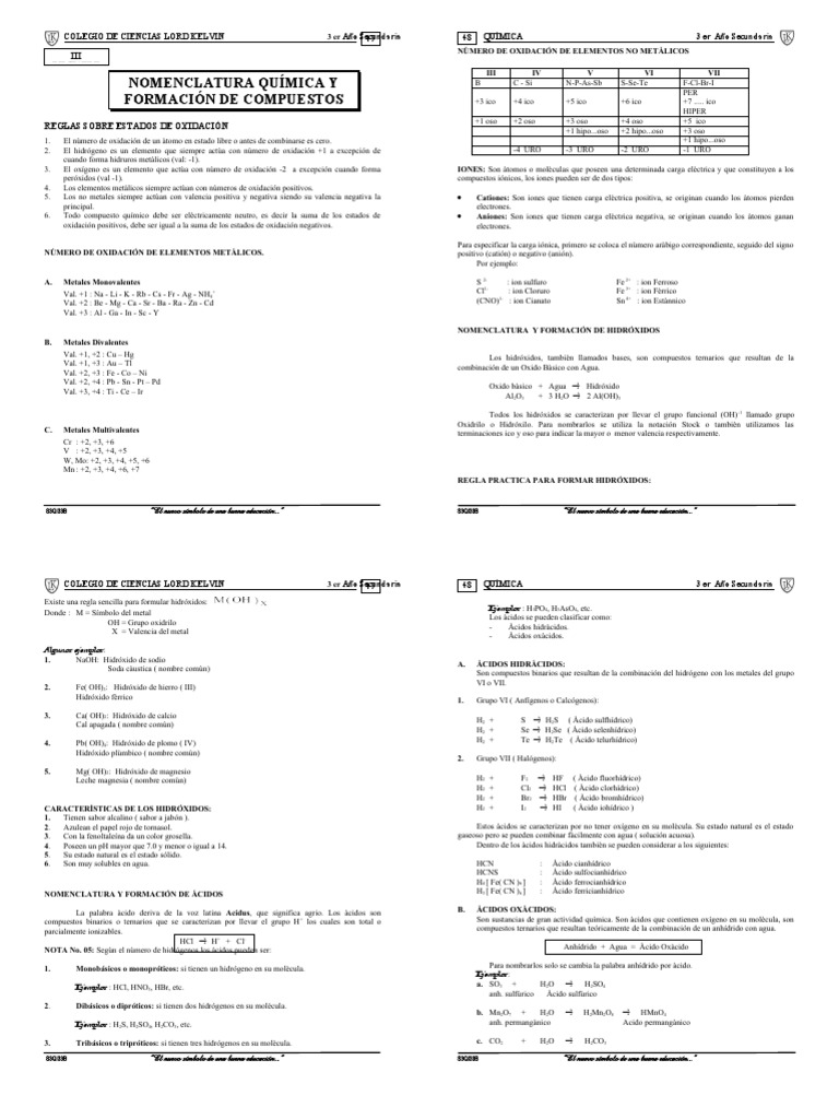 3 Secundaria Quimica Iiib Pdf Sal Química ácido