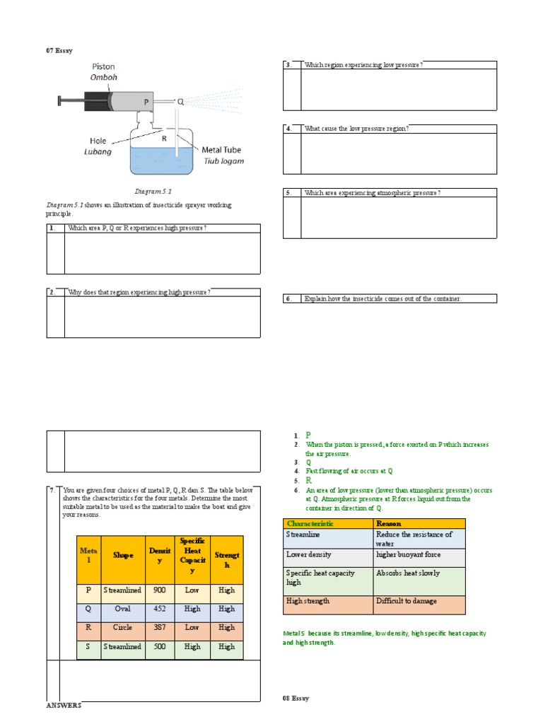 Form 5 Chapter 2 Pressure | PDF