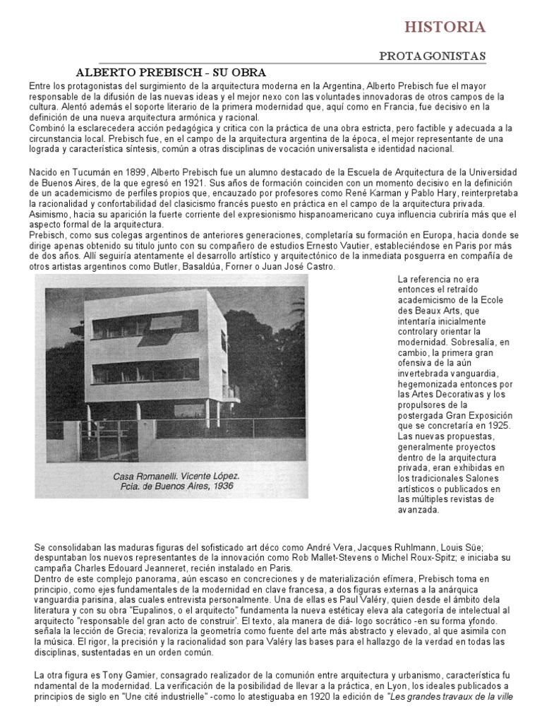 Alberto Prebisch - Su Obra