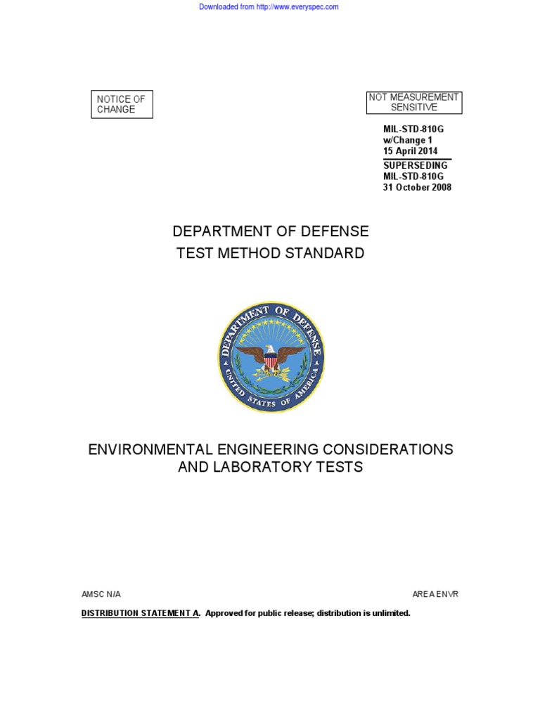 Mil STD 810G - CHG 1 | PDF | Engineering