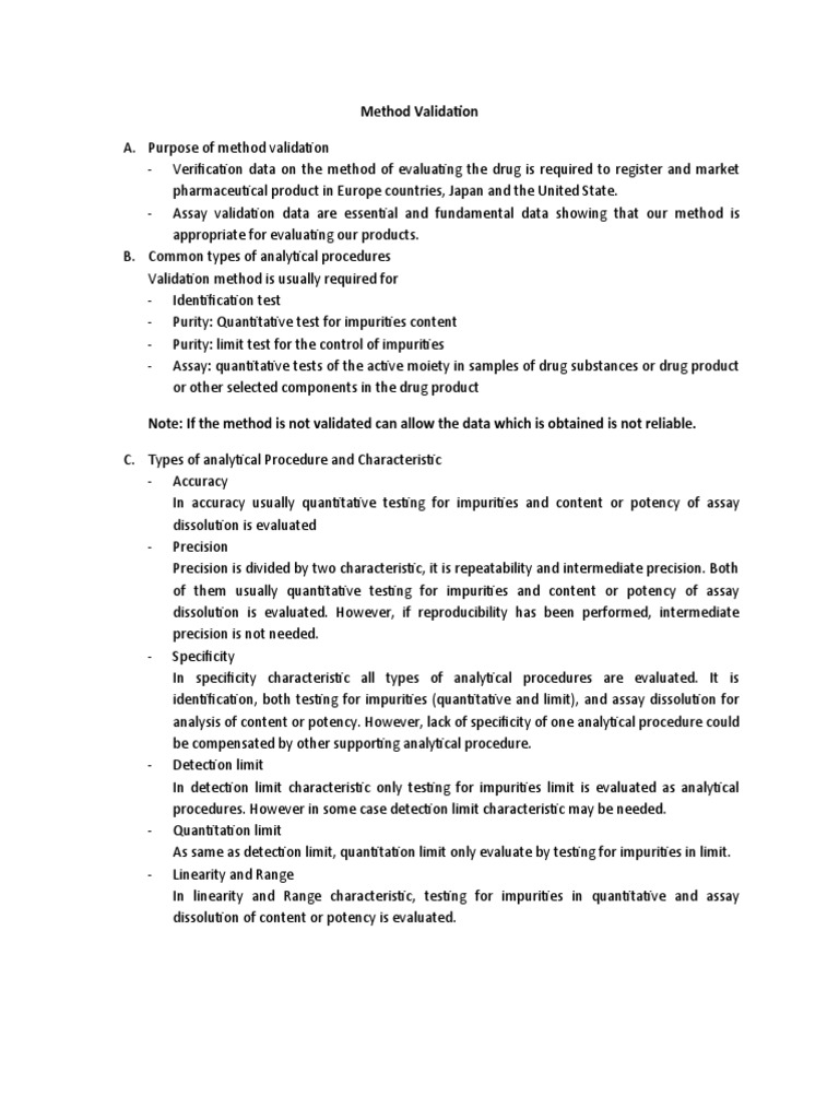 Method Validation | PDF | Detection Limit | Assay