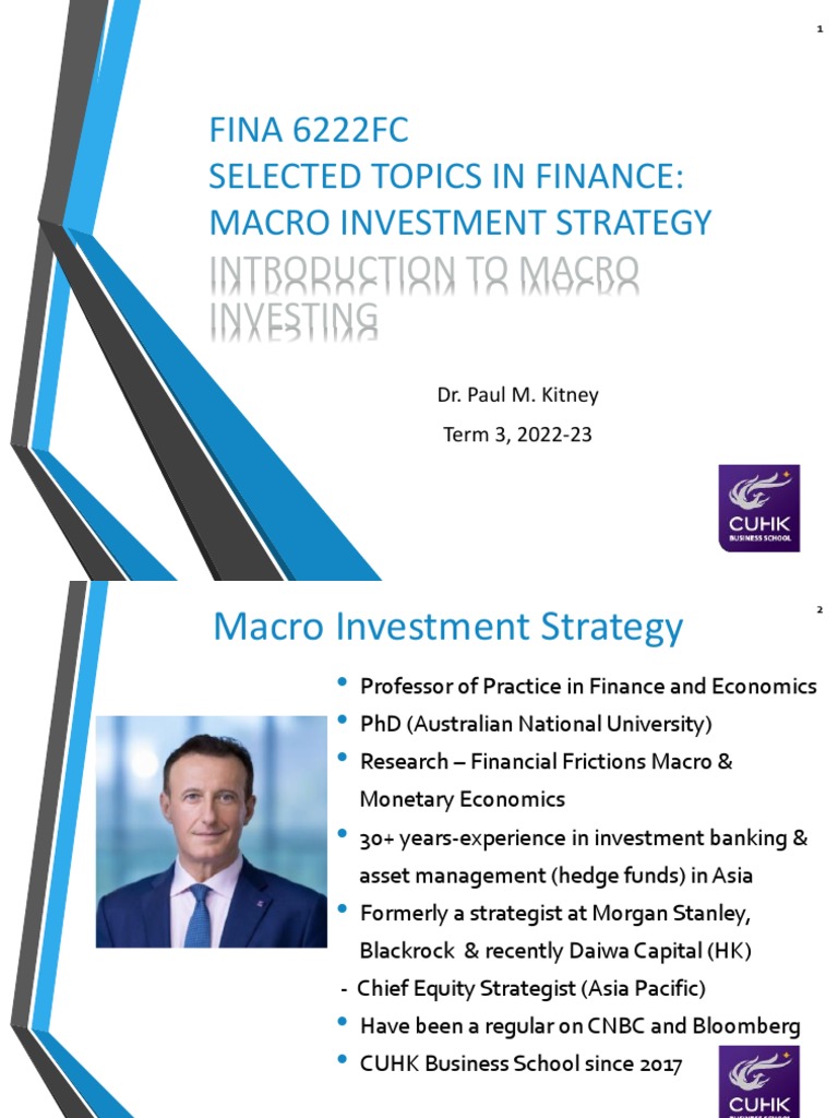 Lecture 1 Introduction Macro Investing | PDF | Business