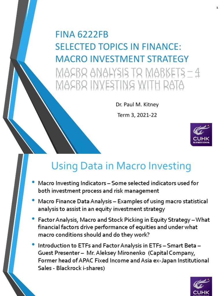 Macro Investing Strategies and Indicators | PDF