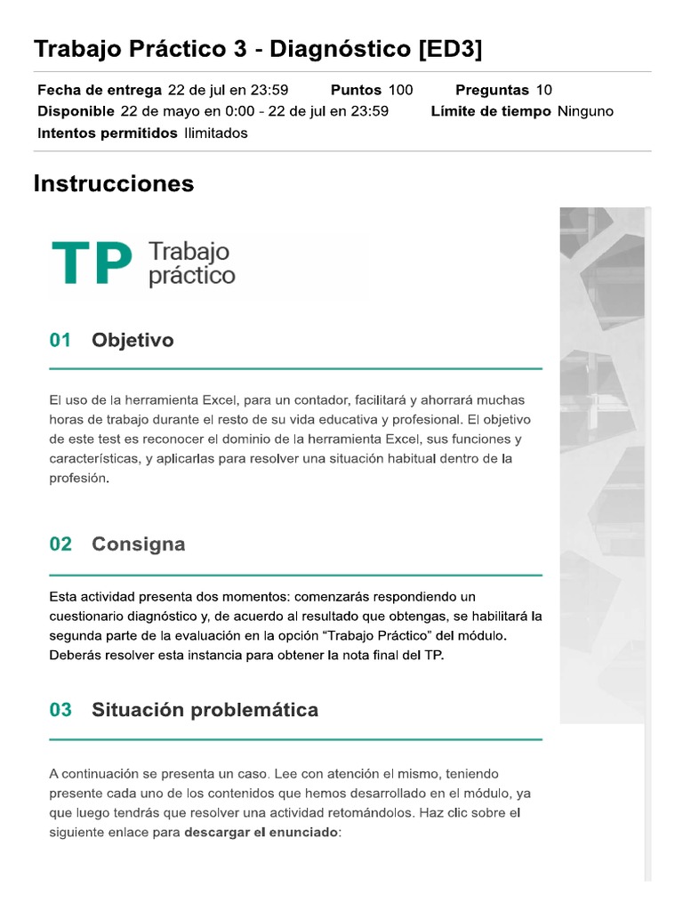 TP3 - Test Diagnóstico - 90 | PDF