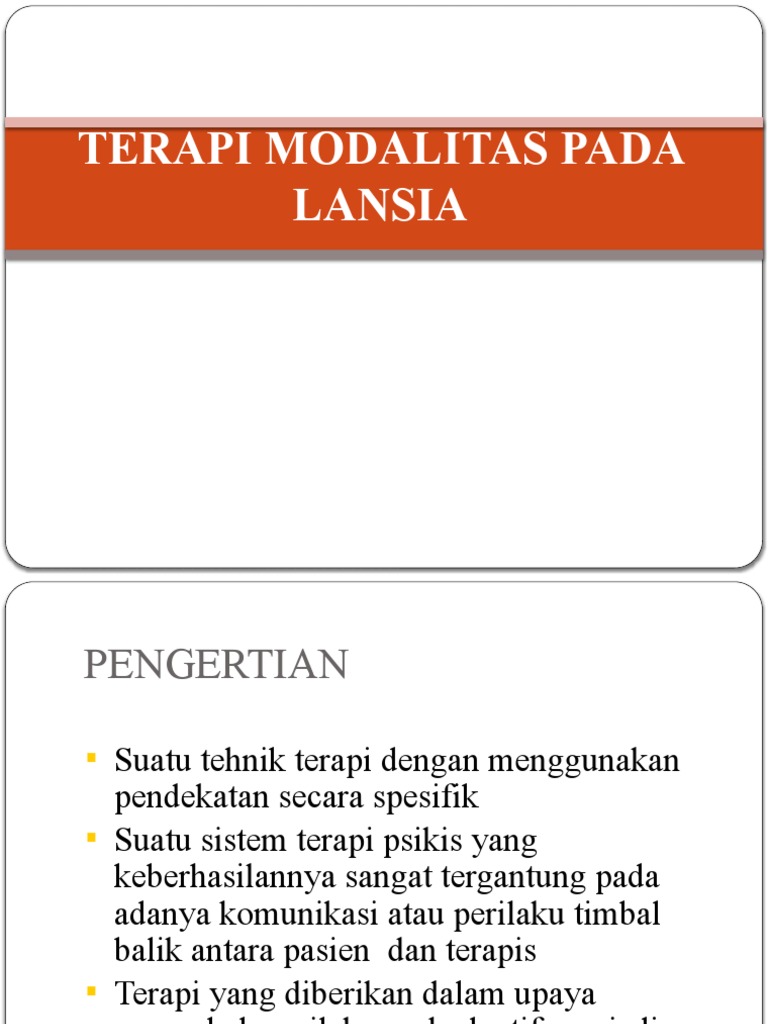 Terapi Modalitas | PDF