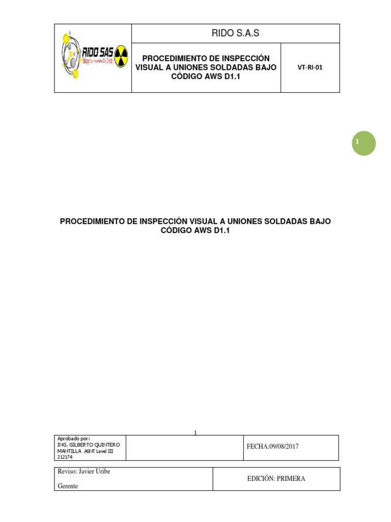 RIDO Procedimiento VT | PDF