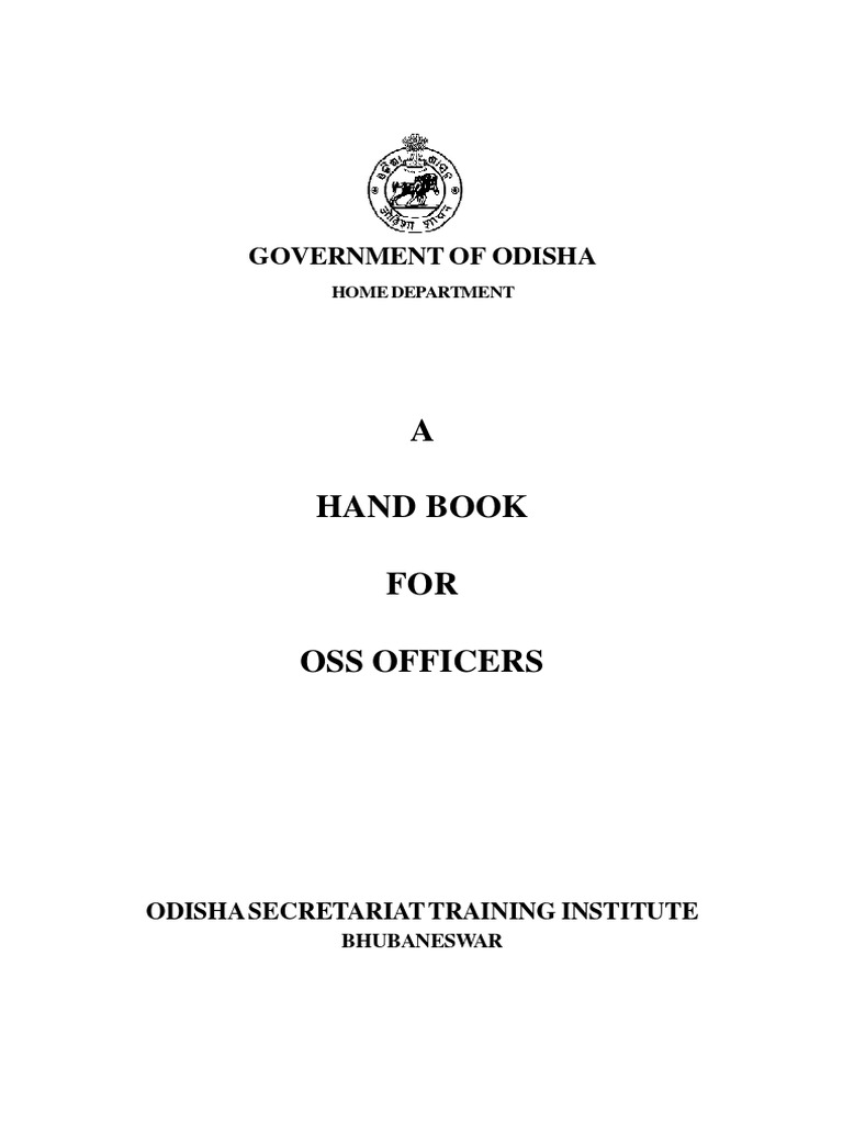 A Hand Book For OSS Officers | PDF | Business | Self-Improvement