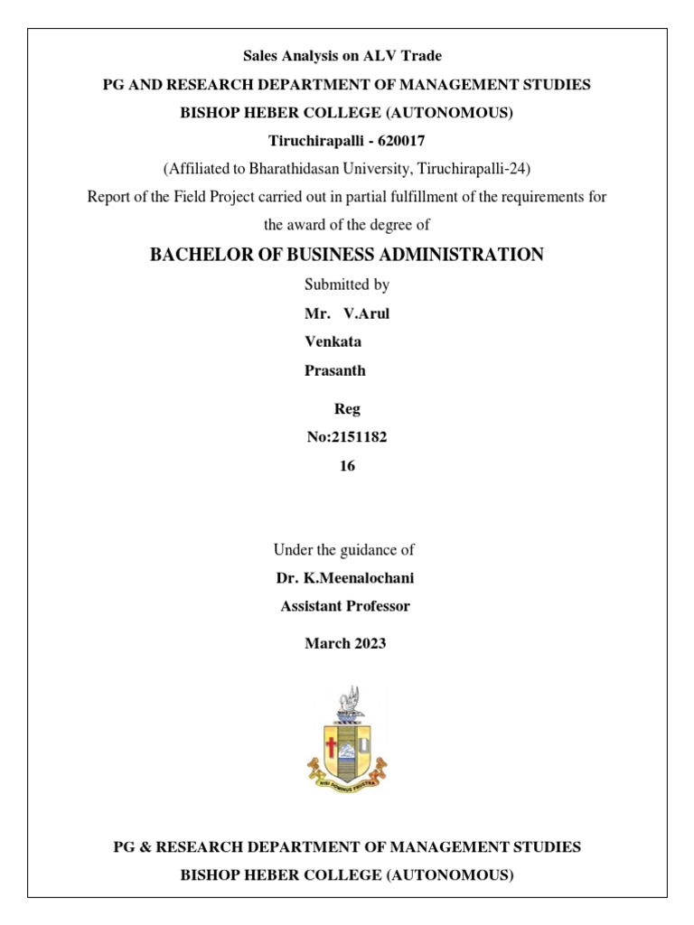 Field Visit Project On Alv Trader | PDF