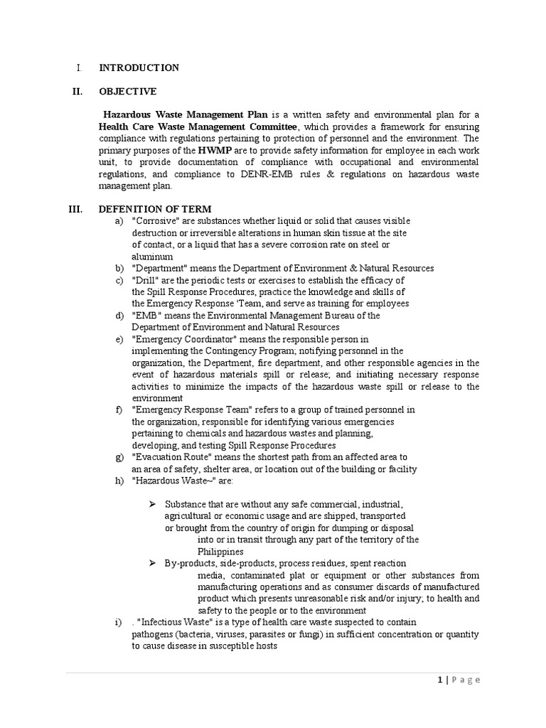 Haz Waste Management Plan 2023 | PDF