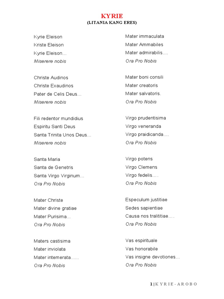 Kyrie | PDF | Religion & Spirituality