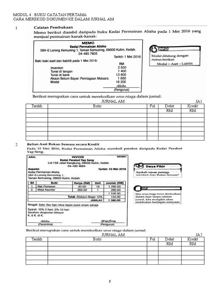 BBM Modul 4 Cara Merekod Urus Niaga Dari Dokumen Ke Dalam Jurnal Am | PDF