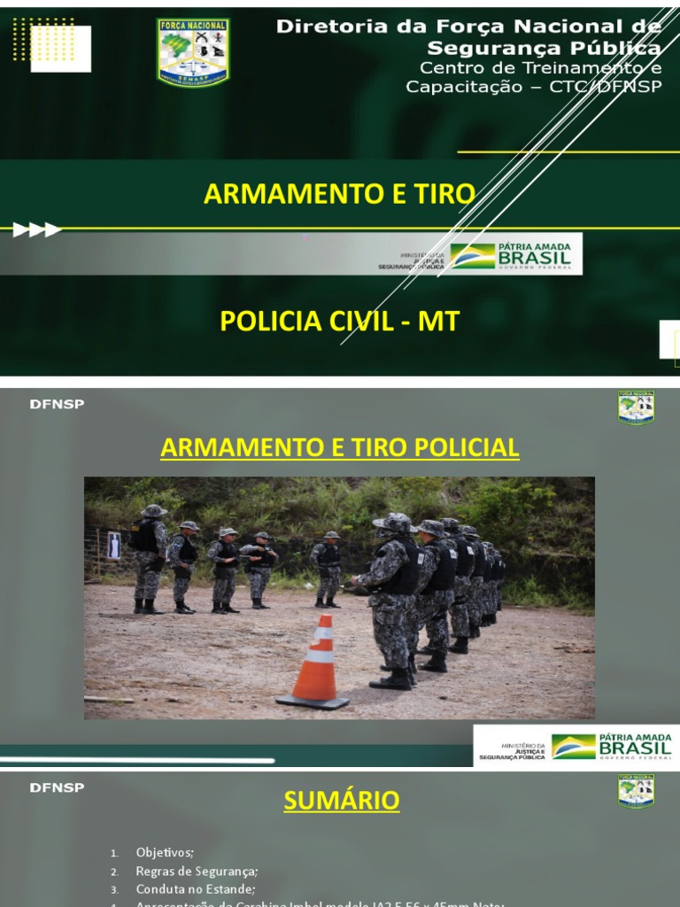 Armamento e Tiro PT e Ia2 PCMT | PDF | Carregador (armas de fogo) | Gatilho (armas de fogo)
