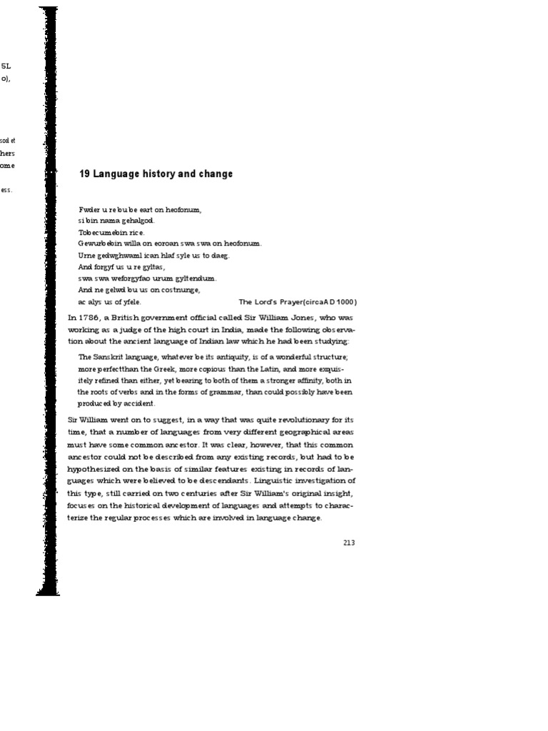 History of Language Change | PDF | English Language | Languages Of Europe