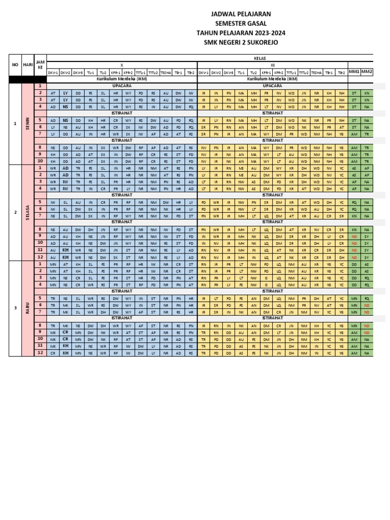 Jadwal KBM Rev. Ta 2023-2024 | PDF
