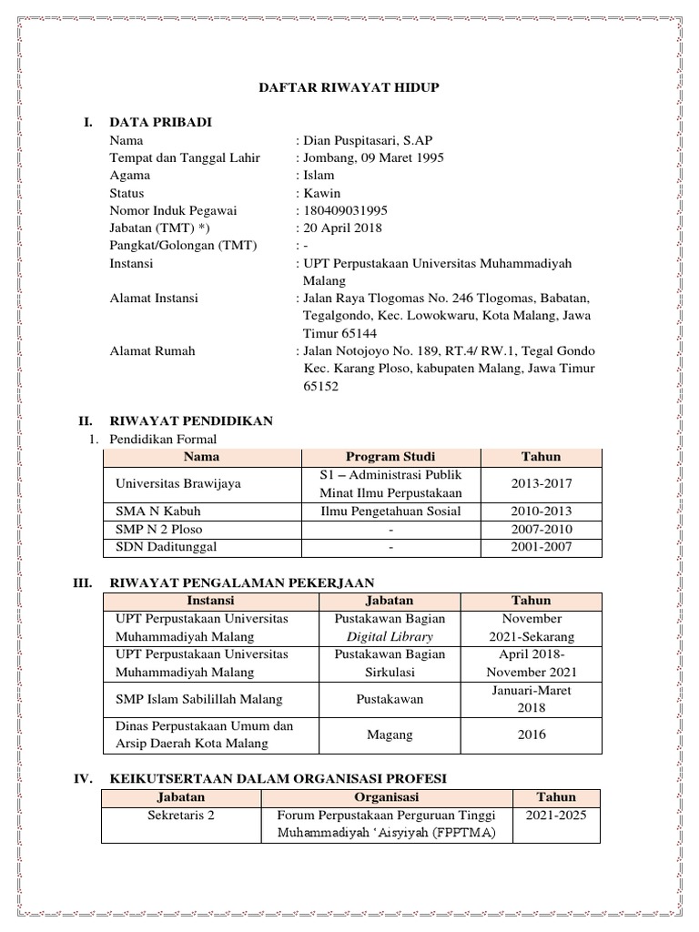 CV Dian Puspitasari, S.AP | PDF