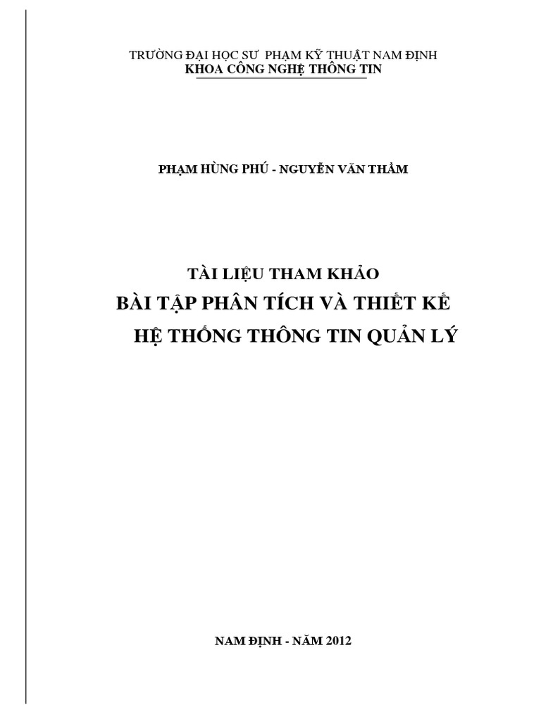 BT Phân tích và thiết kế httt P1 | PDF