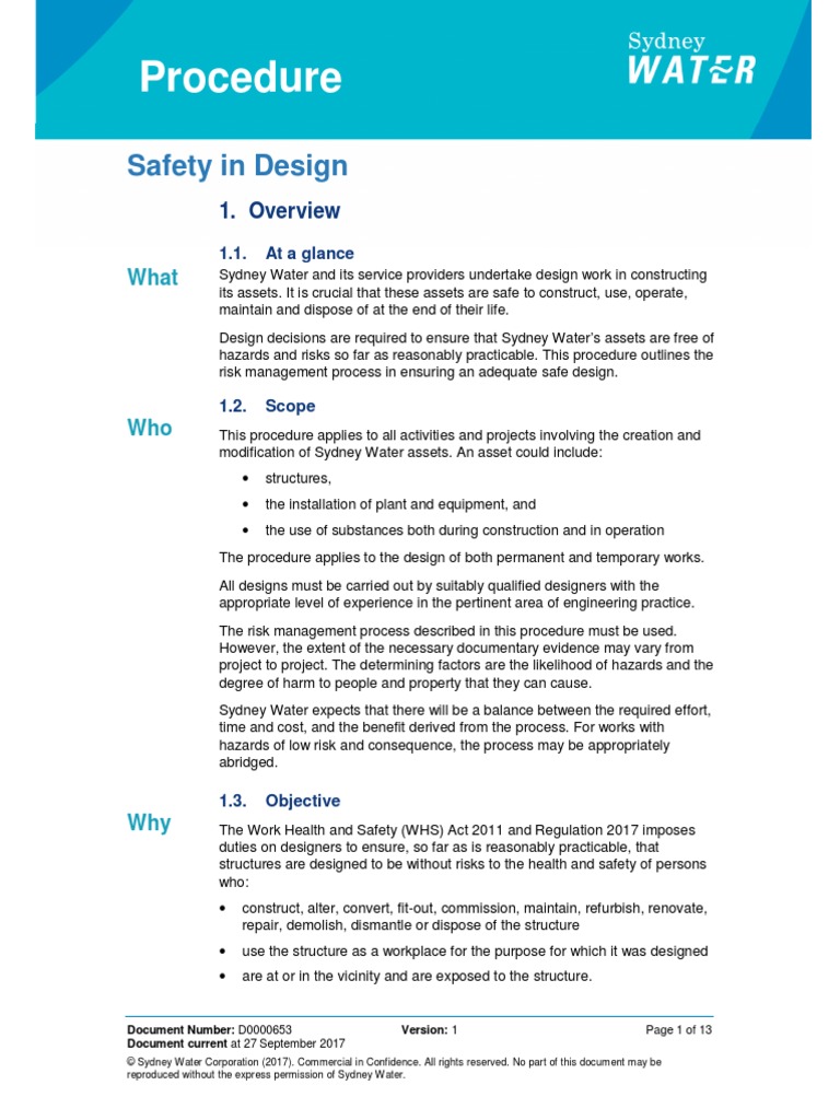 Safety in Design Procedure | PDF