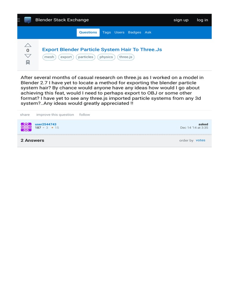 export-blender-particle-system-hair-to-three-js | PDF
