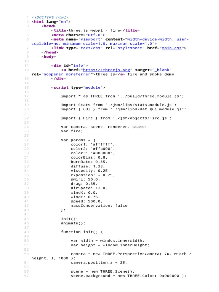 Threejs Org Examples Webgl Fire Html Pdf