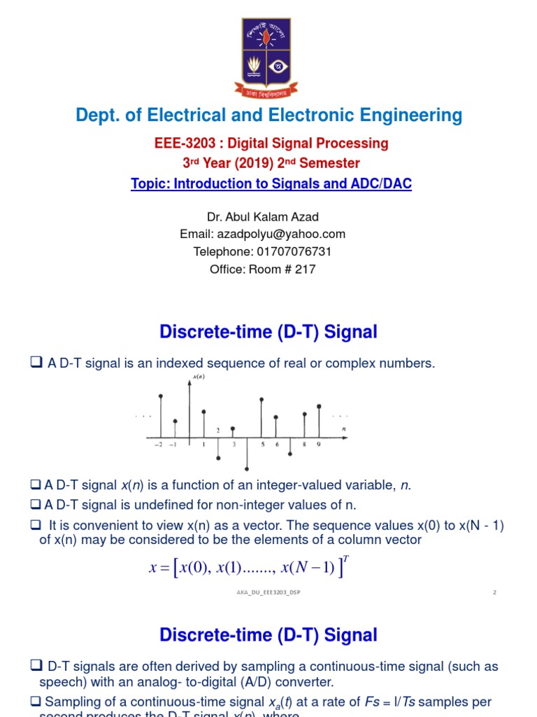 2 Introduction Signals ADCDAC | PDF | Sampling (Signal Processing) | Analog To Digital Converter