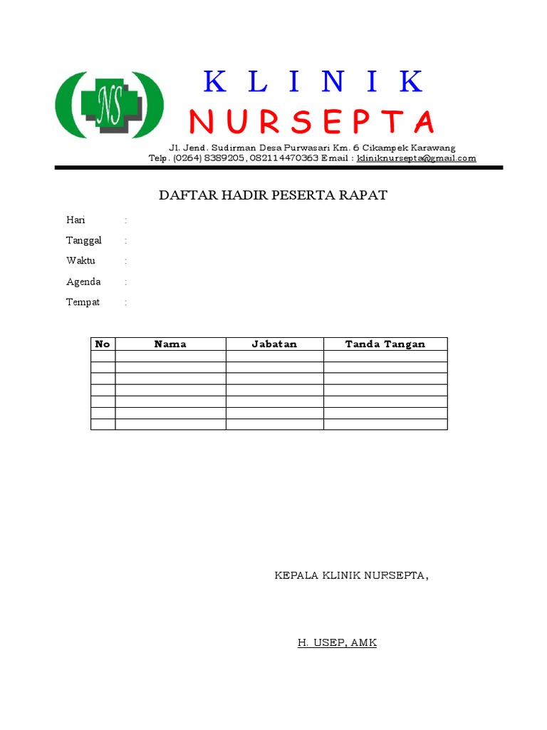 Absen Rapat | PDF Absen Rapat | PDF
