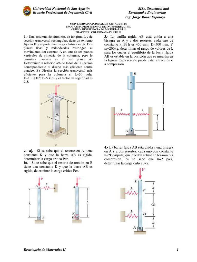 PRACTICA 04 RESISTENCIA 2 2do SEM UNSA 2022 COLUMNAS PARTE 1 | PDF