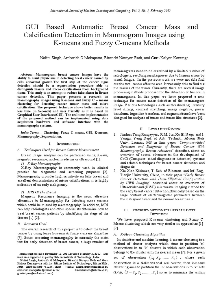 GUI Based Automatic Breast Cancer Mass and Calcification Detection in Mammogram Images Using K ...