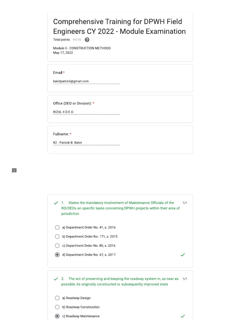 Module Exam II Answers | PDF