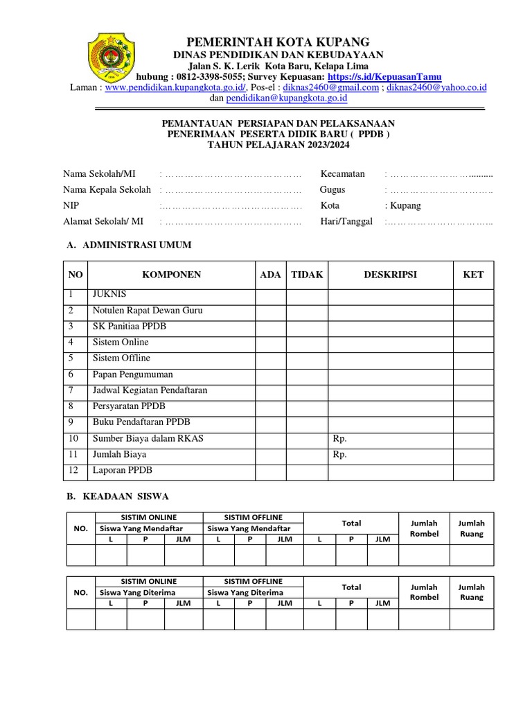 Instrumen PPDB THN Pel. 2022-2023-SD | PDF