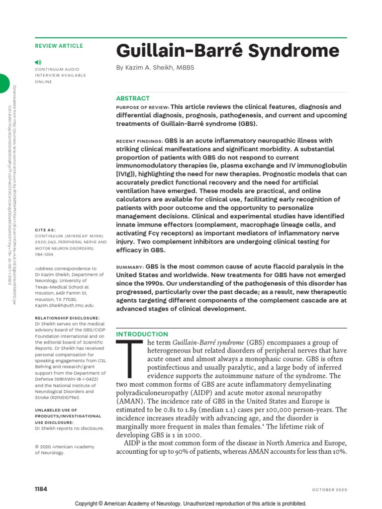 2020 Guillain-Barré Syndrome | PDF