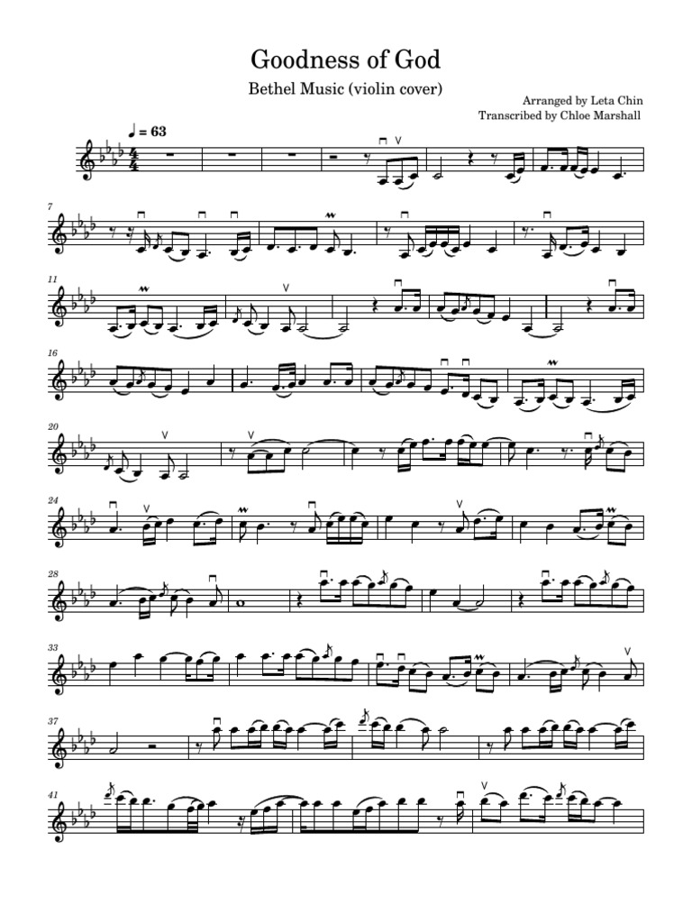 Goodness of God (Violin Cover) | PDF