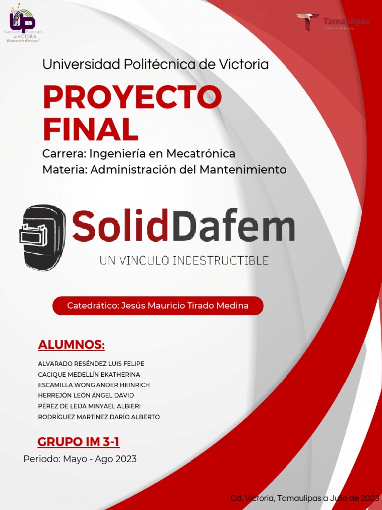 Avance Proyecto Final Admin en Mtto. | PDF | Soldadura | Construcción