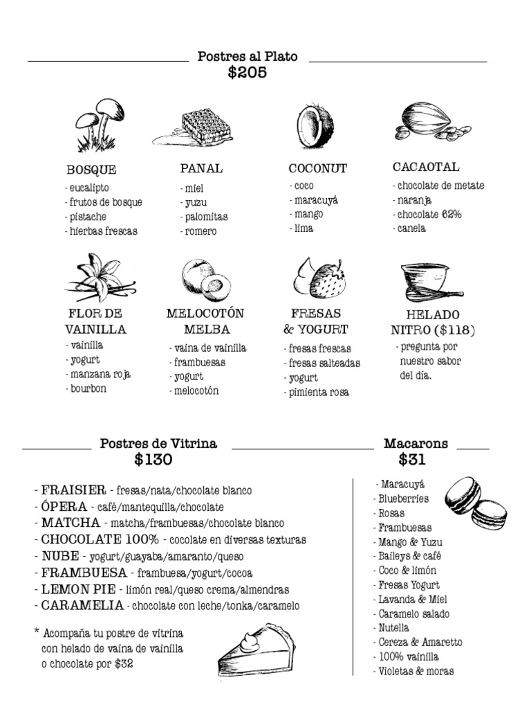 Postres Verano 23 | PDF | Cocina, comidas y vino