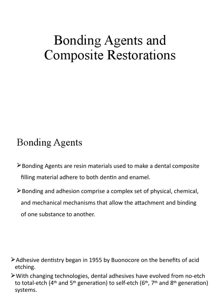Bonding Agents and Composite Restorations | PDF