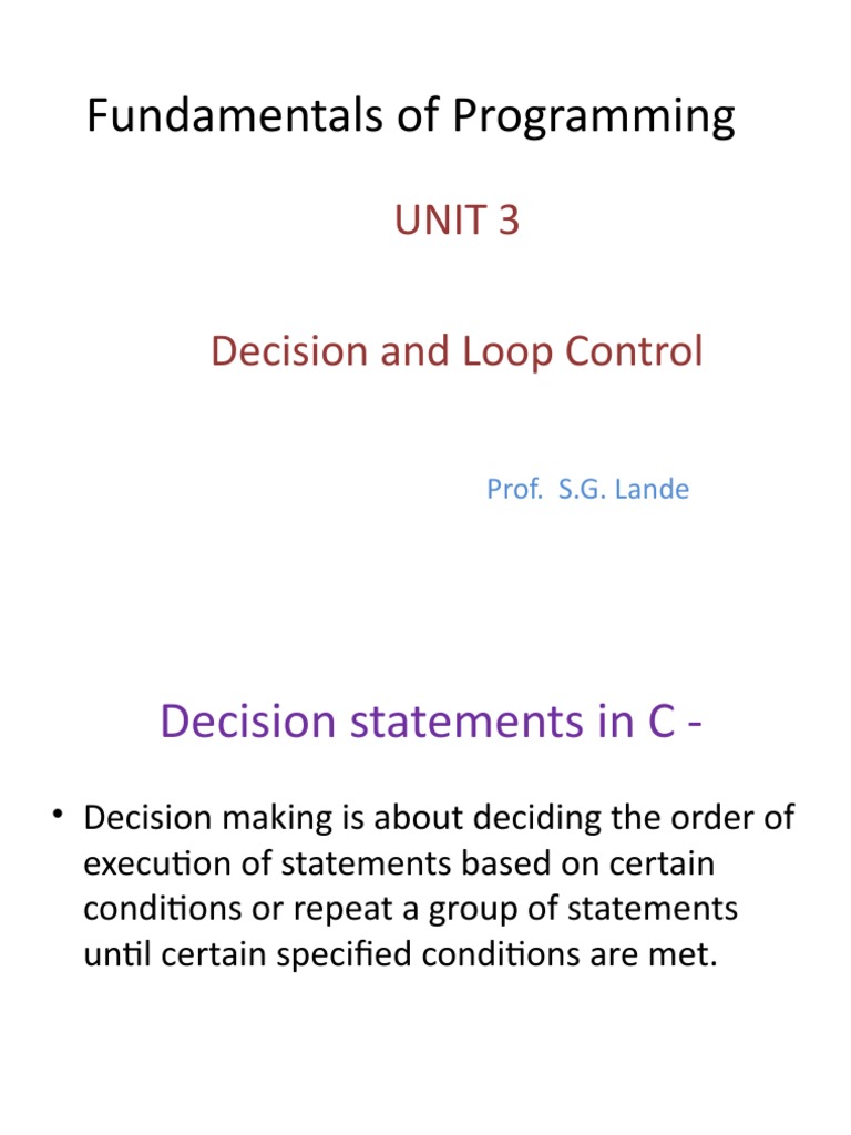 FOP Unit 3 | PDF | Control Flow | Software Engineering
