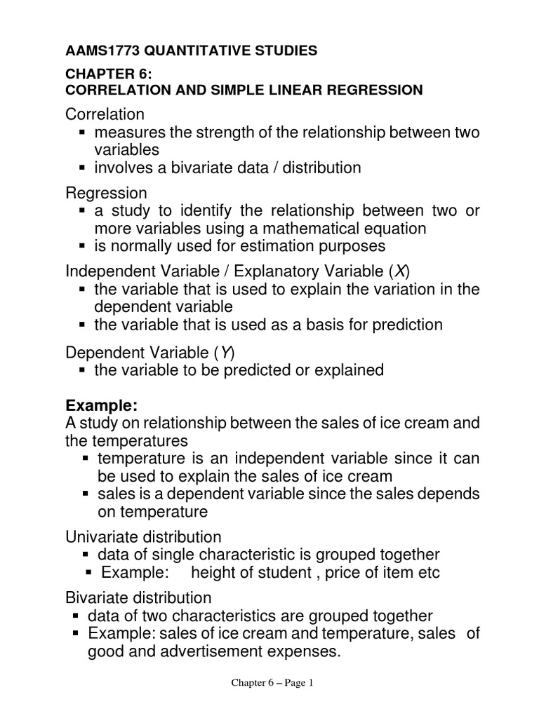 6 Correlation and Regression | PDF