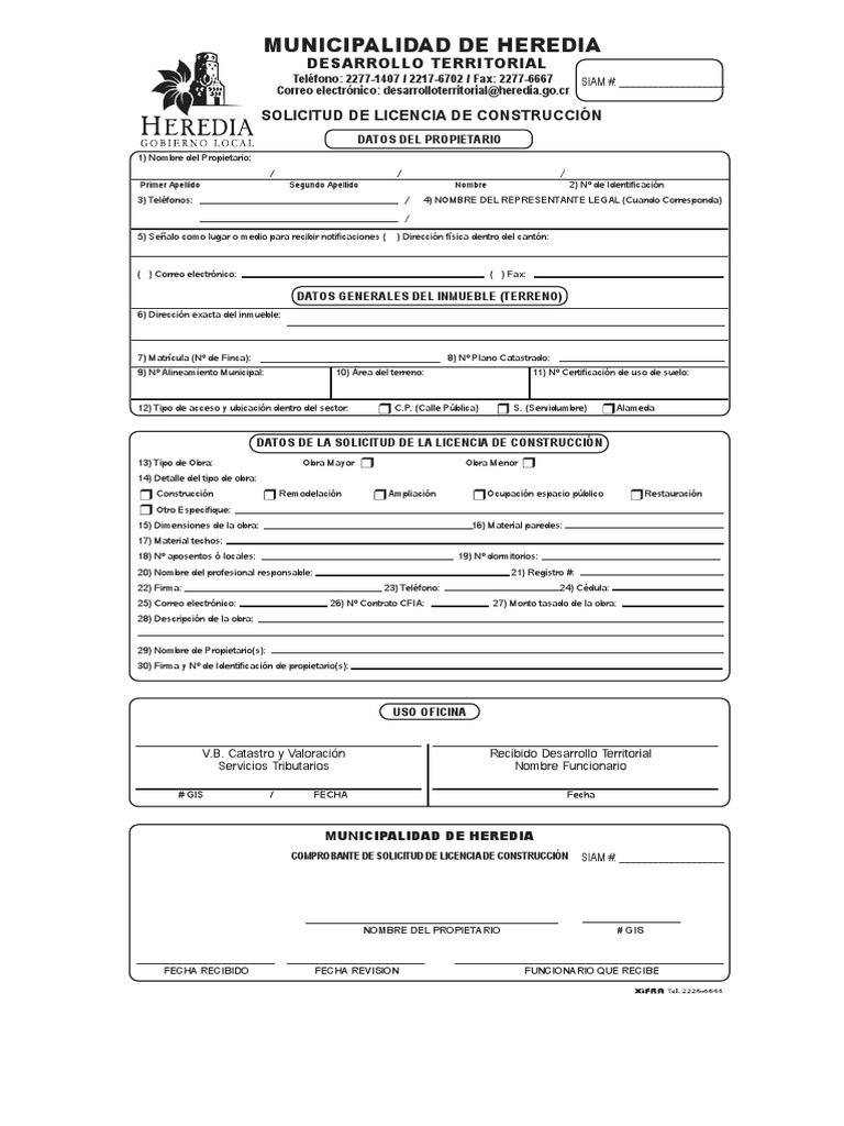 Formulario de Permiso de Construcción Obra Menor | PDF